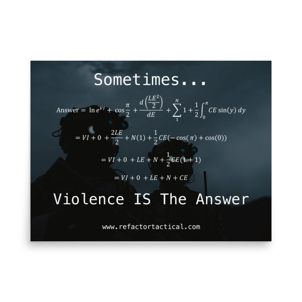 Violence is The Answer Poster – RE Factor Tactical